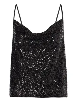 Diane Von Furstenberg Berlin Sequined Top - Black