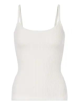 COURREGES Courrèges Reedition Ribbed-knit Top - White