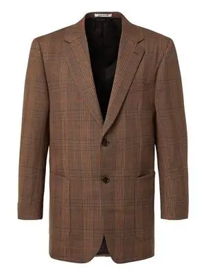 Auralee Prince Of Wales Wool Blazer - Brown