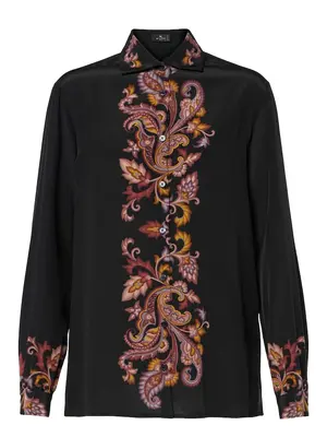Etro Paisley Print Silk Shirt - Black