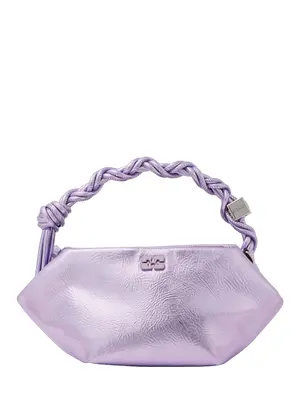 GANNI Ganni Bou Mini Metallic Leather Shoulder Bag Metallic