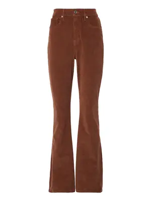 Veronica Beard Cameron Corduroy Flared Pants - Brown