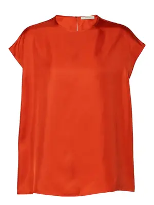 Asceno Dasha Silk Twill Top - Red