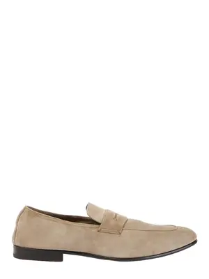 Zegna L'asola Suede Penny Loafers - Beige