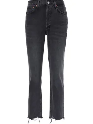 AGOLDE Riley High-rise Cropped Jeans - Black