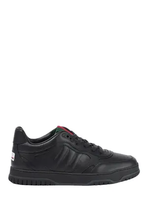 Gucci Gucci Re-Web Leather Sneakers Black