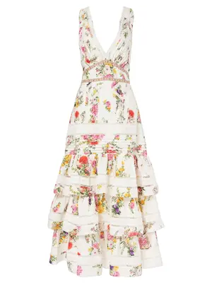 Camilla Floral Maxi Dress - White