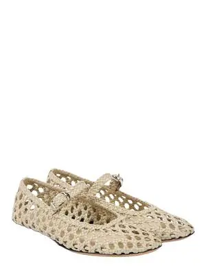 Le Monde Beryl Woven Leather Ballet Flats - Beige