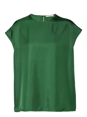 Asceno Dasha Silk Twill Top - Green