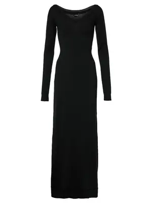 Balenciaga Wool-blend Maxi Dress - Black