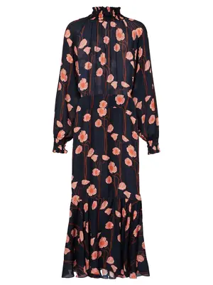 Johanna Ortiz Floral Silk Georgette Midi Dress - Multicoloured
