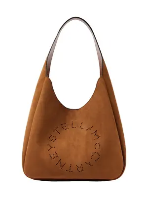 Stella McCartney Logo Faux Suede Tote Bag - Brown