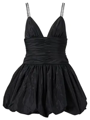 Staud Loren Ruched Minidress - Black