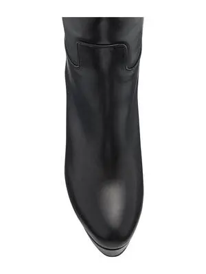 CHRISTIAN LOUBOUTIN 130mm Loo Leather Knee High Boots - Black