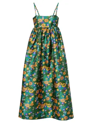 ALEMAIS Printed Open-back Midi Dress - Multicoloured