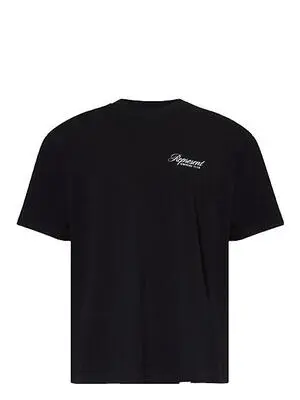 REPRESENT Script Short-sleeves Oversized Cotton-jersey T-shirt - Black