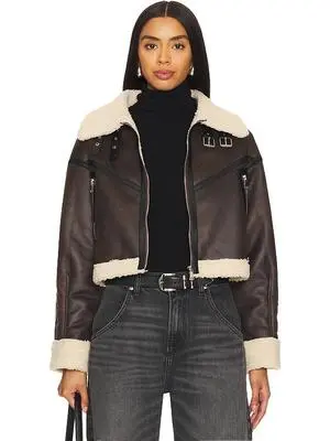 Superdown Amelia Faux Leather Jacket - Brown