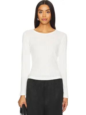 LESET Pointelle Long Sleeve - White