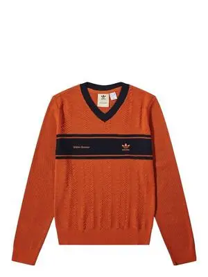 Adidas Long Sleeve Knit Sweater - Orange
