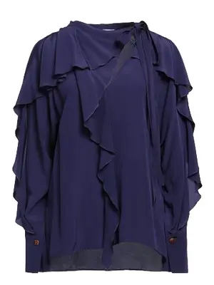 Victoria Beckham Ruched Crepe Top - Purple