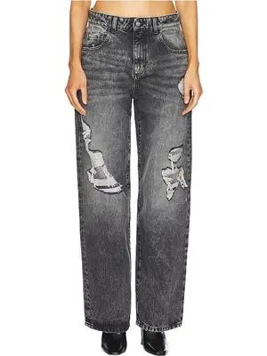 ICON DENIM LOS ANGELES Bea Daddy Wide Leg Jeans - Grey