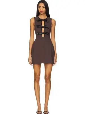 WeWoreWhat Piped Peplum Mini Dress - Brown