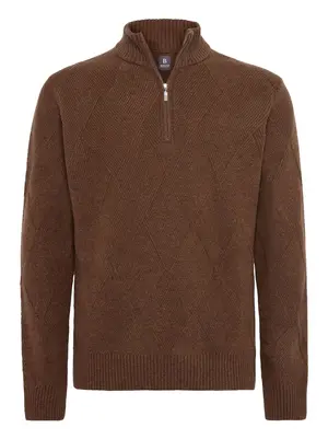 Boggi Milano Boggi Milano Half-Zip Sweater Brown