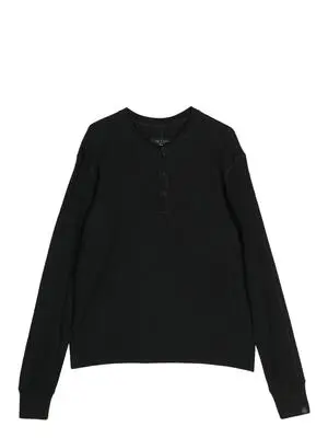 RAG & BONE Button-placket Long-sleeve T-shirt