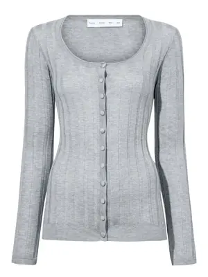 Proenza Schouler White Label Hattie Cashmere Cardigan - Grey