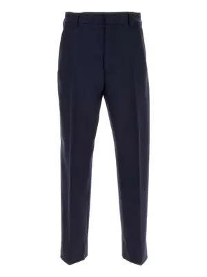 Zegna Straight-leg Wool Trousers - Blue