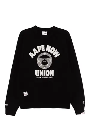 AAPE BY *A BATHING APE® Moonface Logo Crew-neck Jumper - Black