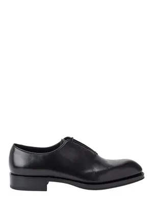 FERRAGAMO Polished Leather Oxford Shoes - Black