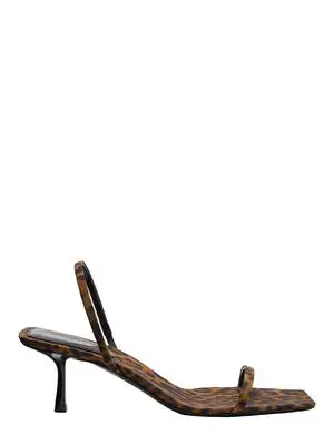 Saint Laurent Jaspe 55 Faille Sandals - Leopard