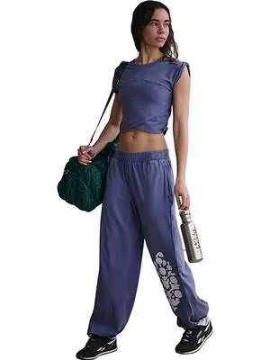 Free People Hot Shot Logo Crossover Set Blue Indigo Combo