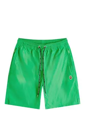A BATHING APE Ape Head Nylon Beach Shorts - Green