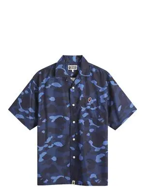 A BATHING APE Colour Camo One Point Vacation Shirt Navy