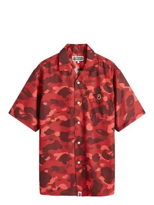 A BATHING APE Colour Camo One Point Vacation Shirt - Red