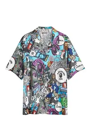A BATHING APE Comic Art Vacation Shirt - White