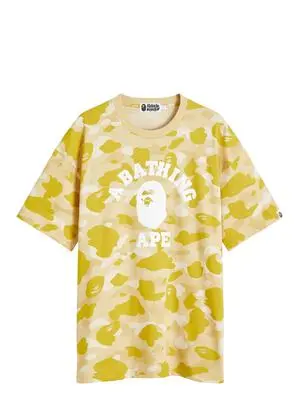 A BATHING APE Color Camo College T-Shirt Relax Yellow