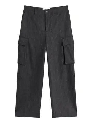 You Must Create X Stoosh Cargo Trousers - Pewter Chalkstripe