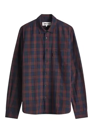 You Must Create X Curtis Shadow Plaid Shirt - Plum/black Plaid