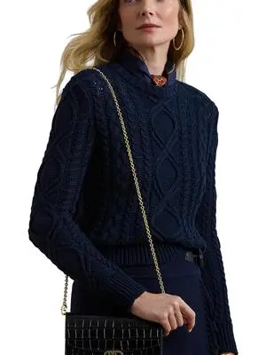 Ralph Lauren Croc-embossed Adair Crossbody - Black