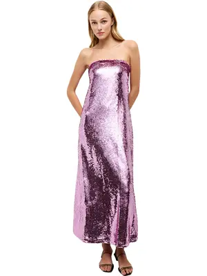 MARIE OLIVER Nalonie Strapless Sequin Dress - Violet