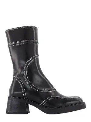 MIISTA Maelene Leather Ankle Boots - Black