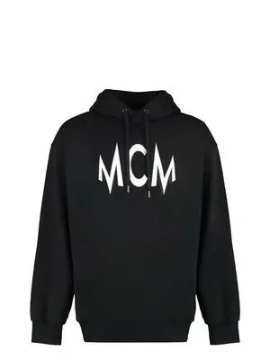 Mcm Intarsia-logo Hoodie - Black