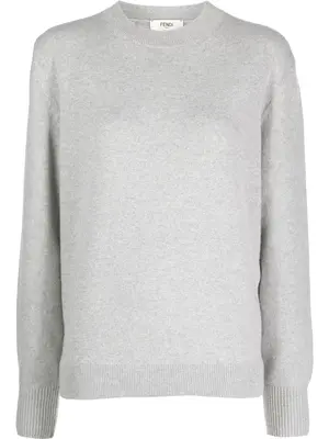 Fendi Crew-neck Wool-blend Jumper - Grey