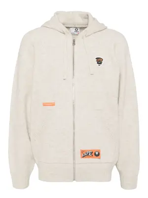 AAPE BY *A BATHING APE® Moonface Logo Zip-up Cardigan - Grey