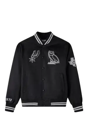 OVO X Nba San Antonio Spurs Varsity Jacket - Black