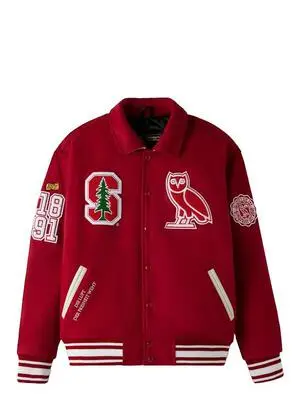 OVO X Stanford University Campus Varsity Jacket - Stanford Red