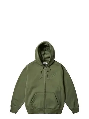 PALACE Thermal Embossed P3 Zip Hood - The Deep Green